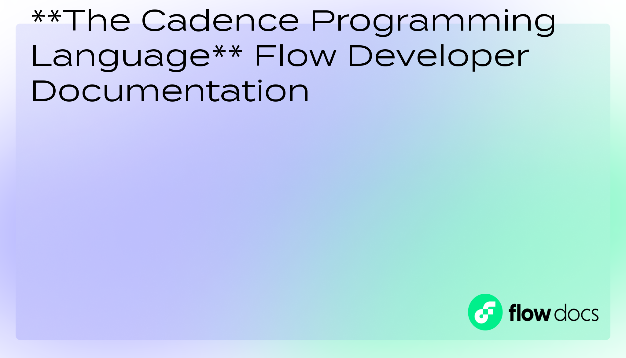 The Cadence Programming Language | Flow Blockchain
